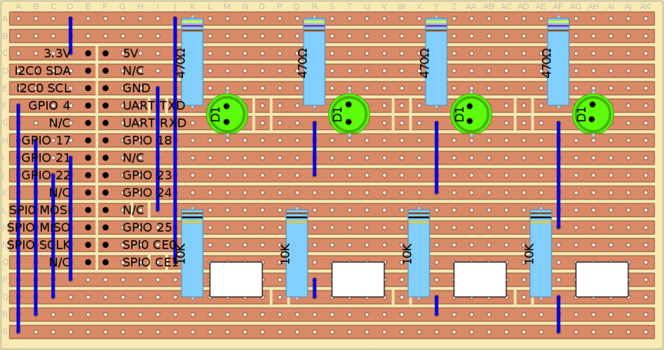 DIY Raspberry Pi GPIO LEDs and Switches board - Pieces of Pi